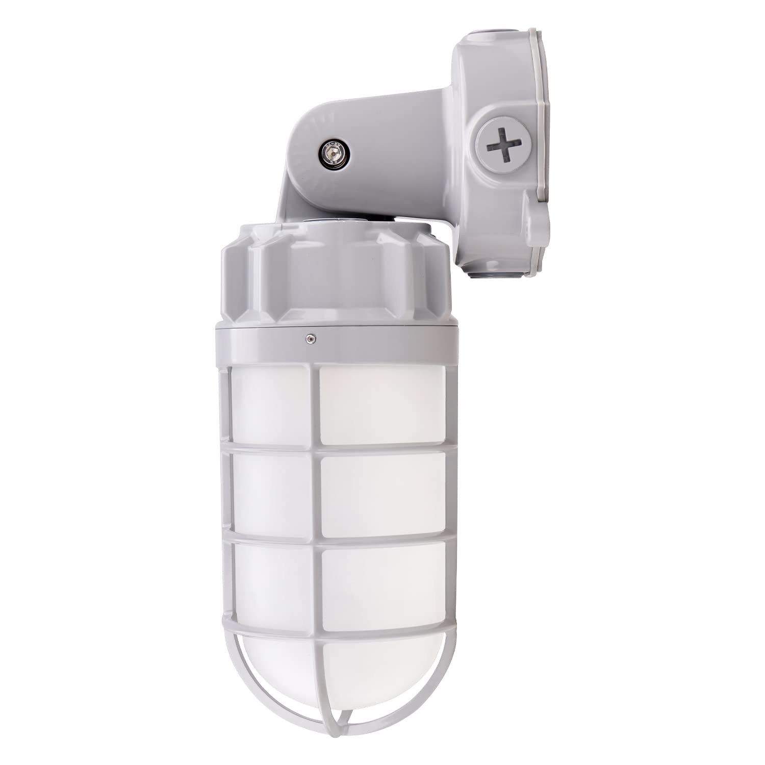 OSTEK LED Vapor Tight Jelly Jar Light 21W, IP65 Industrial JAR Ceiling/Wall Mount Lighting Suitable for Indoor and Outdoor 5000K, Vapor Proof Security Cage Light 120-277V, UL Listed (1 Pack)
