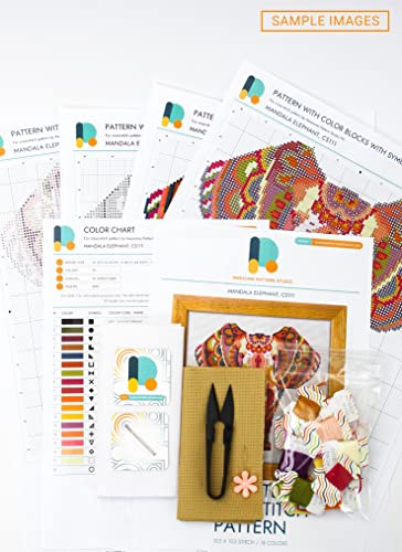 Yellowstone National Park CS419 - Counted Cross Stitch KIT#2. Set of Threads, Needles, AIDA Fabric, Needle Threader, Embroidery Clippers and Printed Color Pattern Inside.
