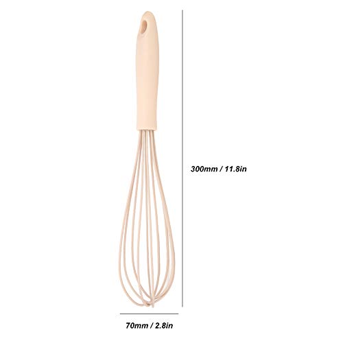Egg Beater, Silicone Whisk, Whisks for Cooking, Egg Whisk, Mini Silicone Manual Egg Beater Stirring Frother Mixer Blender Kitchen Cooking Utensils Pink