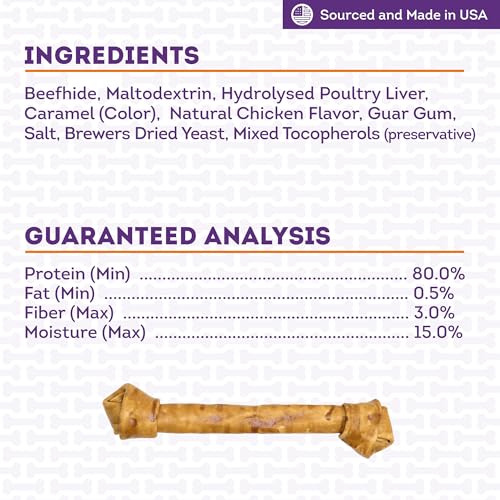 Treatly USA Beefhide Bones 15-17" Dog Chew Treats - Chicken Flavor, 1 Count/1 Pack