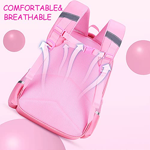 MOCCNORA Girls Backpack 16 Inch Cute Cat Backpack for Girls Princess Bowknot Backpack with Lunch Bag for Primary Students