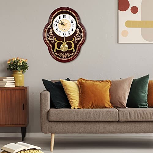 YEQKINIG Wall Clock 15 inch Large Silent Clock, Battery Powered, No Ticking Quartz Pendulum Clock,Wall Clock for Living Room Decor,Suitable for Bedroom、Bathroom、Farmhouse、Kitchen...