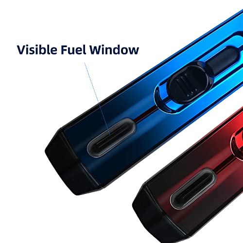 REDBANK Torch Lighter, Butane Lighters,Refillable Torch Lighter,Windproof Butane Refillable Gas Long Lighter (Butane Gas Not Included) (RED-Long)