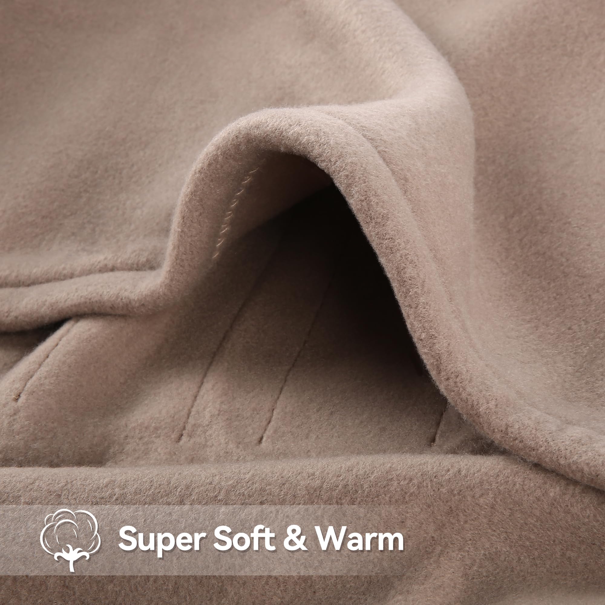 Electric Blanket Twin Heated Blanket, Fast Heating Blanket with 5 Heating Levels & 10 Hours Timer Settings, Electric Heated Blanket with Overheating Protection, Machine Washable, 62" x 84", Camel