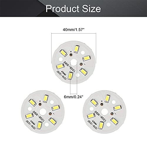 Othmro 15pcs 40mm Dia LED Chip Bulb Super Bright High Power, 9-11V 6500K 5730 Aluminum LED Bulb Surface Mounted Devices Light Beads,Floodlight for Camper Light Bulb, Home Reading, Light Marine Lamps