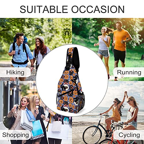VSOFMY Sling Bag for Men Women Crossbody Sling Backpack Bag for Travel Hiking Daypack Chest Bag Halloween