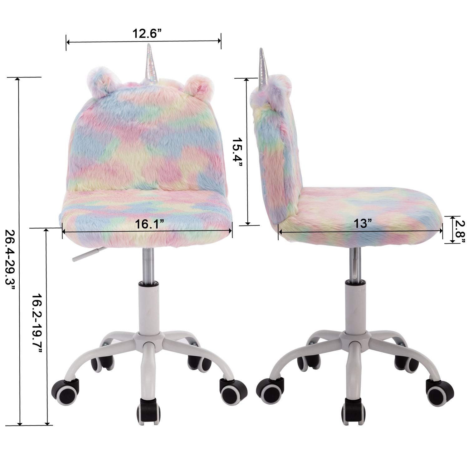 Guyou Children's Rabbit Chair, White Foot Sweat Seats Study Desk Chair Animal Computer Rolling Swivel Playing Chair (Pink)