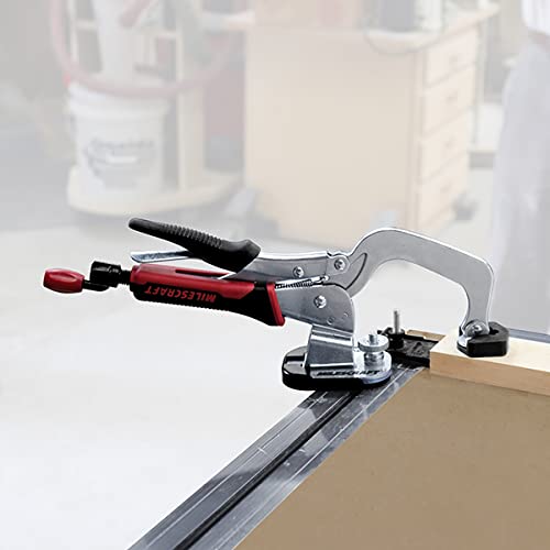 Milescraft 4022 TrackLock - Track Lock Bench Clamp Base - Clamping Accessory for T-Tracks,Black Metallic
