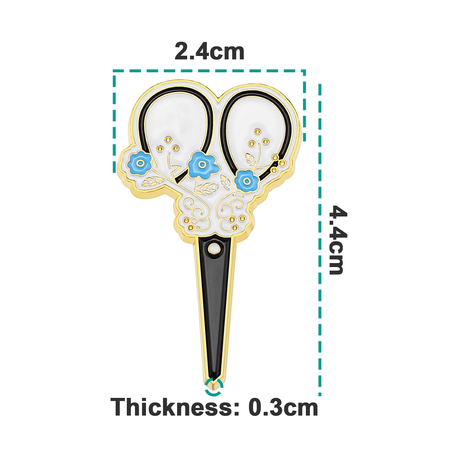 SING F LTD Scissors Shaped Magnetic Needle Keeper 4.4x2.4cm Embroidery Needle Picker Alloy Drop Glue Needle Aspirator for Sewing Embroidery Needlework Storage