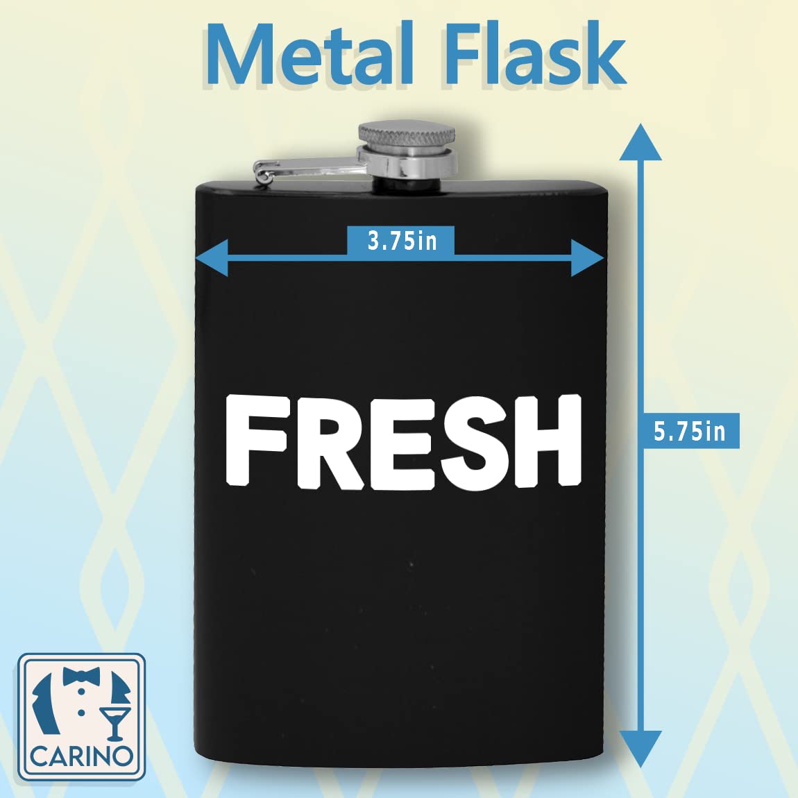 FC Carino B35Y22D63W0403427M07T32C02S27-8oz Black Hip Alcohol Drinking Flask PDI #PIDP403427