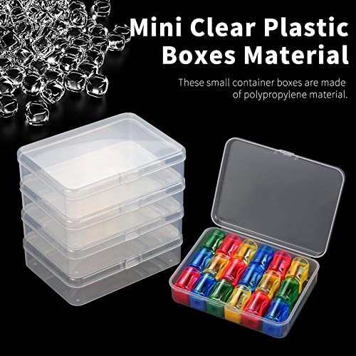 Rcybeo 16 Pcs Small Plastic Storage Containers with Lids, 4.5x3.4 Inches Craft Organizers Small Plastic Boxs for Collecting Small Items, Beads, Jewelry, Crafts Accessories, Game Pieces, Business Cards,Tools