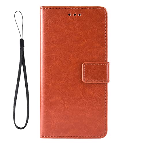MojieRy Phone Cover Wallet Folio Case for XIAOMI MI Note 10, Premium PU Leather Slim Fit Cover for MI Note 10, 3 Card Slots, Feel Good, Brown