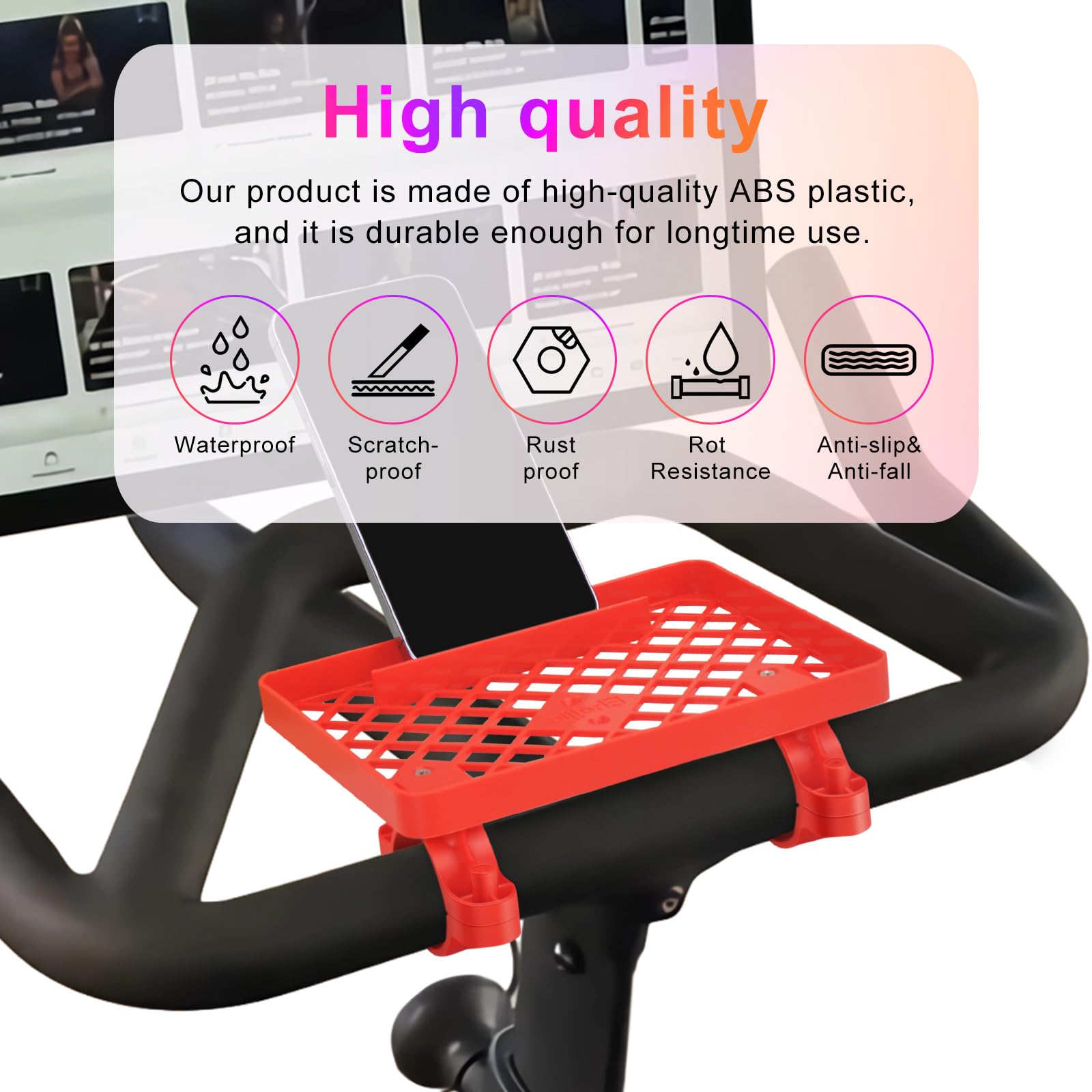Ehaijia Cell Phone Holder, Balanced Cell Phone Holder with a Screwdriver, Secure and Durable Holder for Smartphones, Compatible with Peloton Bike/Bike+, Easy to install&Multi-functional