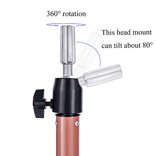 HAIREALM Wig Stand Adjustable Cosmetology Hairdressing Training Mannequin Head Tripod Stand for Hair Extensions Canvas Bald Wig Head SJJ-P