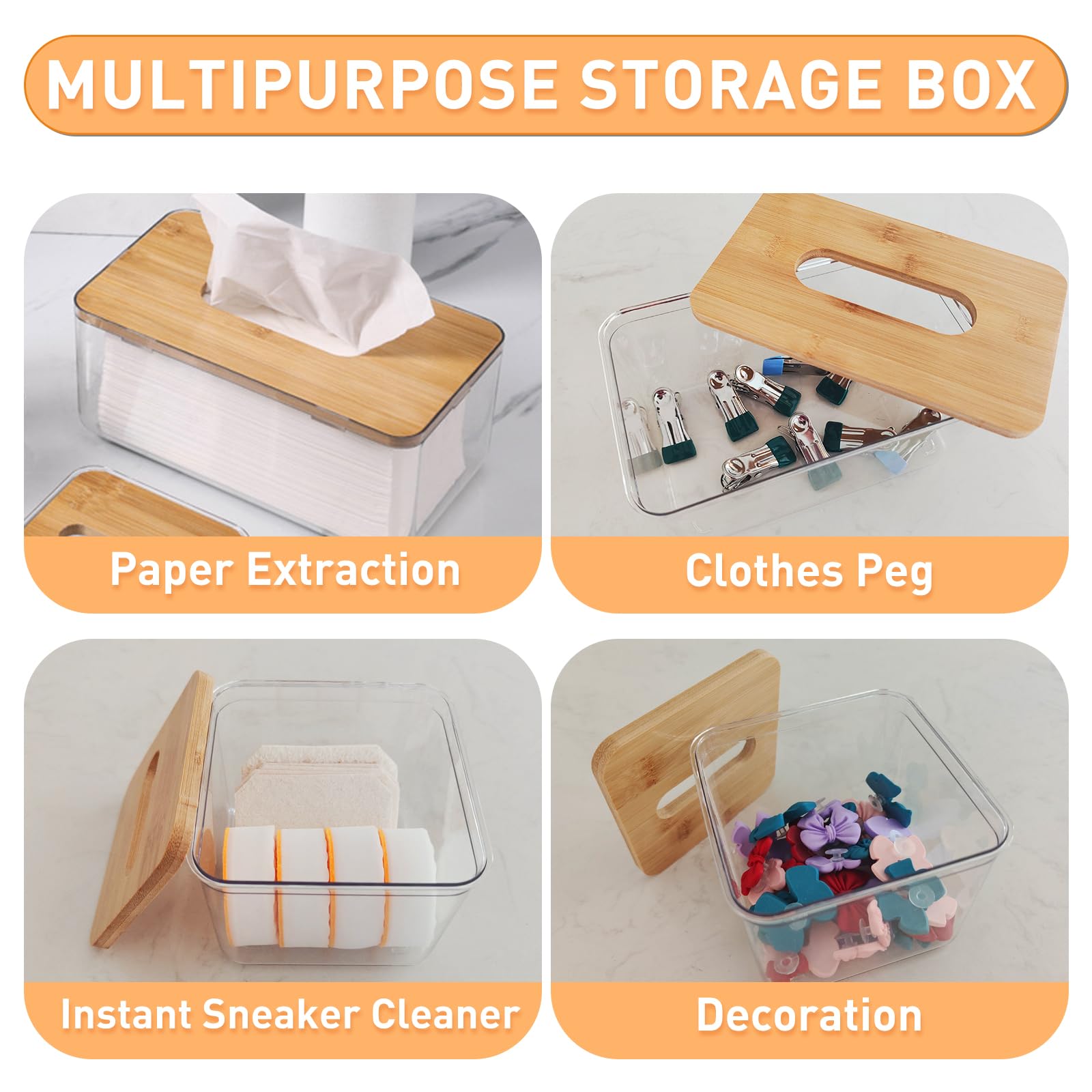 QPPKII 4 Pack Laundry Powder Container with Lid and Scoop, Plastics Clear Dryer Sheet Detergent Containers, Detergent and Laundry Pods Container Organization and Storage