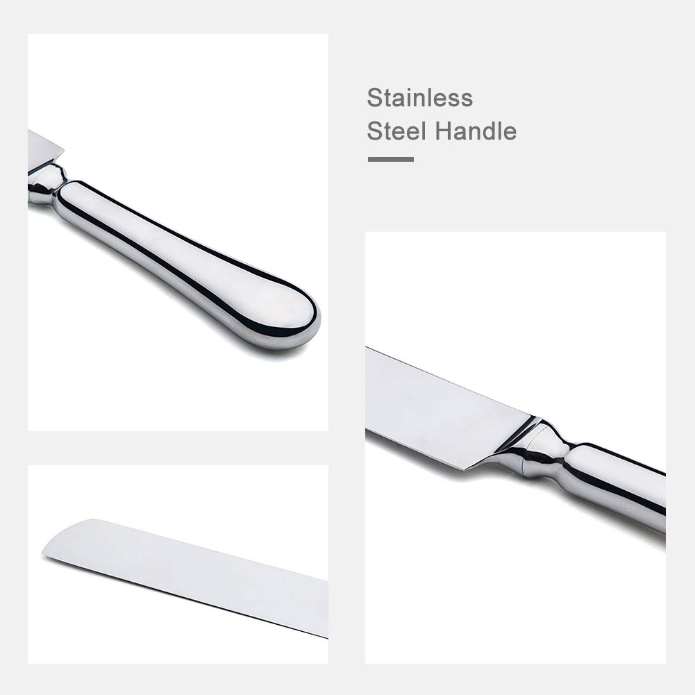 OTW PAVILION 2 Piece Wedding Cake Knife and Server Set,18/10 Stainless Steel Cake cutting Set Pie Server Cake Cutter Knife for Birthday,Anniversary,Holiday,Baby Shower,Party