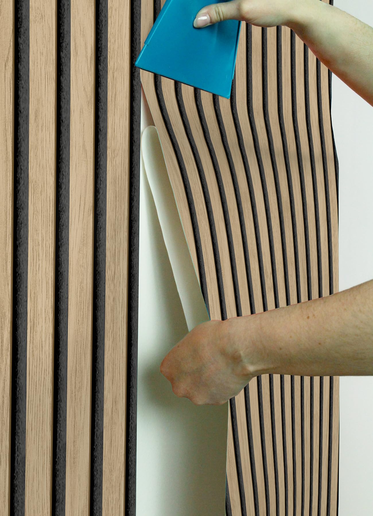 Oak Slat Wood Peel and Stick Wallpaper
