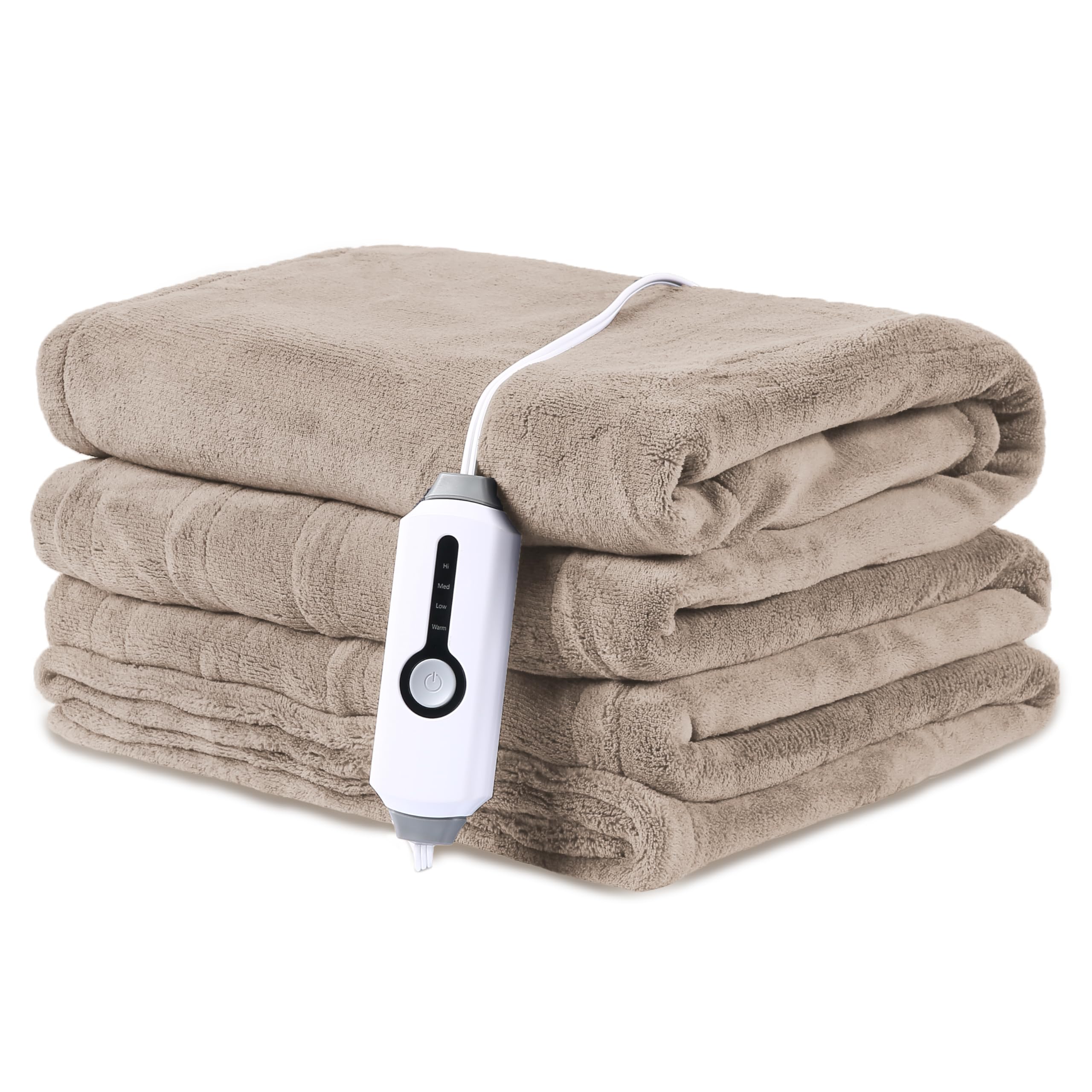 Electric Heated Blanket 72"x84" Full Size with 4 Heating Levels and 10 Hours Auto-Off Large Oversized Heating Blanket with Soft Plush Fabric for Bedding- Cherry Red