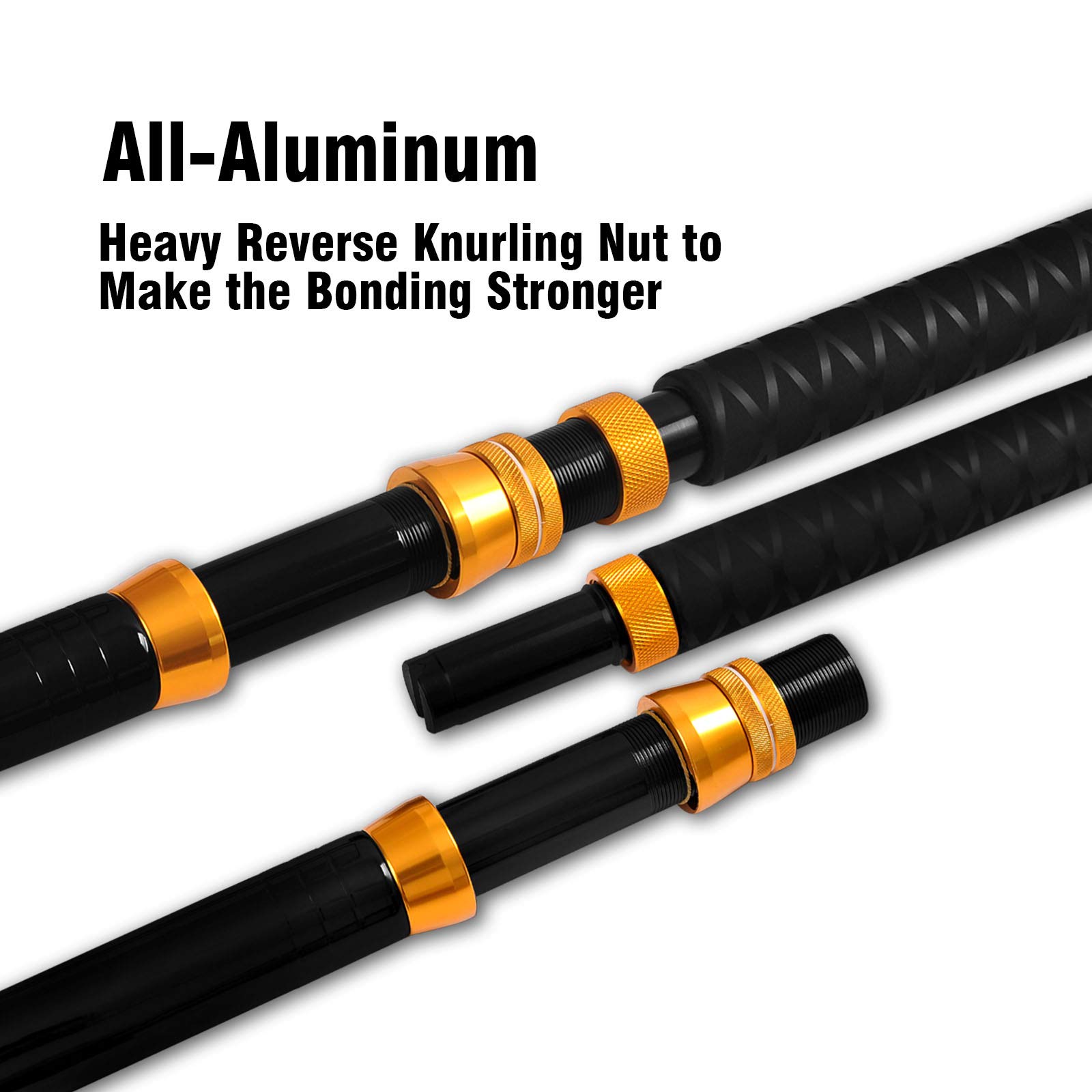 Fiblink Bent Butt Fishing Rod 2-Piece Saltwater Offshore Trolling Rod Big Game Roller Rod Conventional Boat Fishing Pole (Length: 6β)
