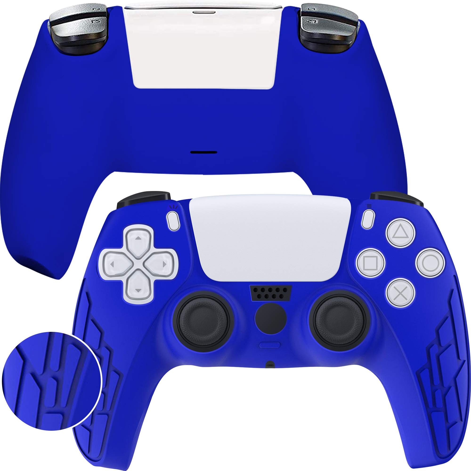 Game Rig PS5 Controller Cover - Dualsense Silicon Skin - Anti-Slip 100% Compatible Case - 360 Degree Gamepad Protector Blue