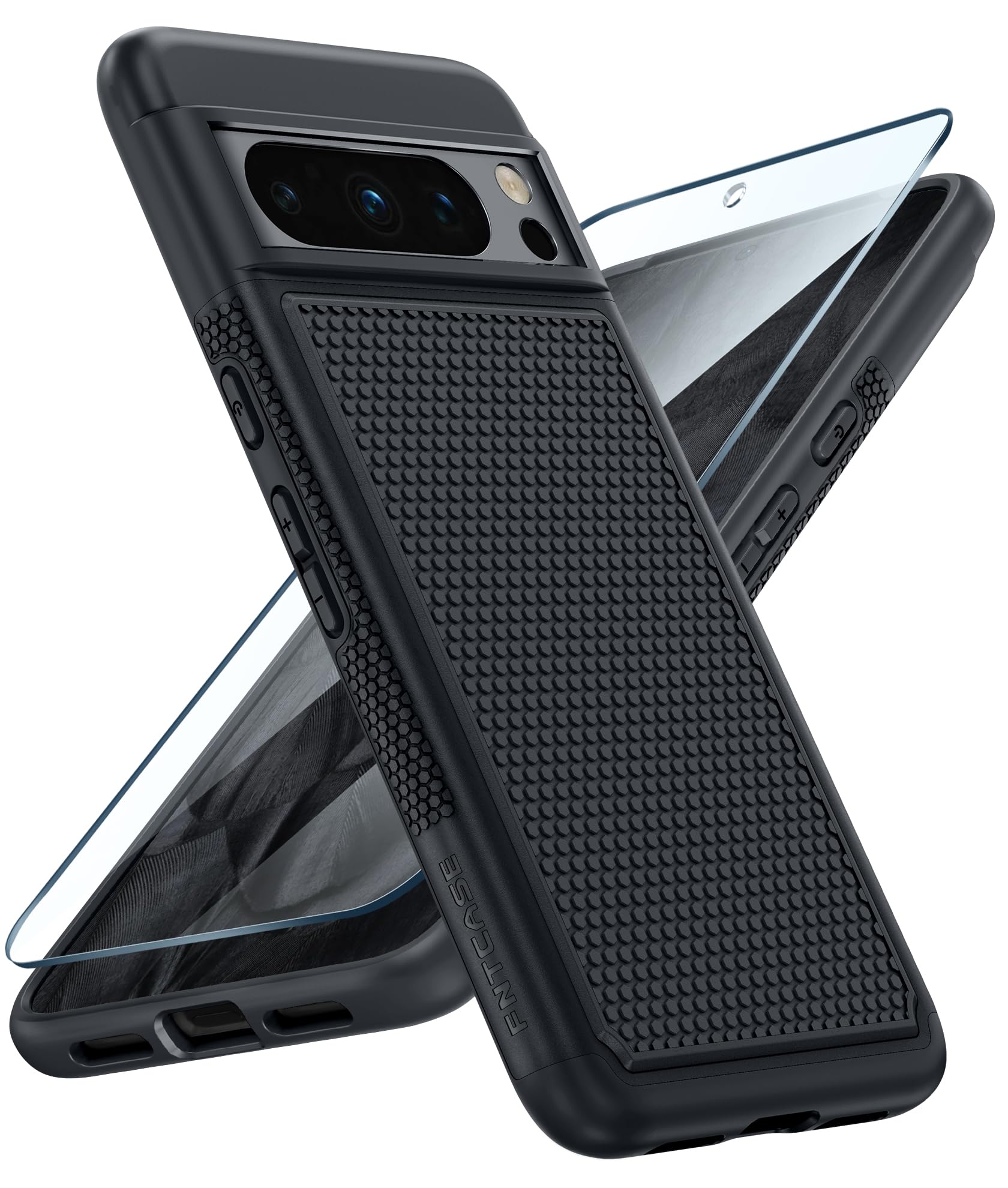FNTCASE for Google Pixel 8-Pro Case: Pixel 8 Pro Dual Layer Shockproof Protective Phone Cover | Anti Slip Textured Back | Military Protection Bumper | Heavy Duty Rugged Tough Cell Case