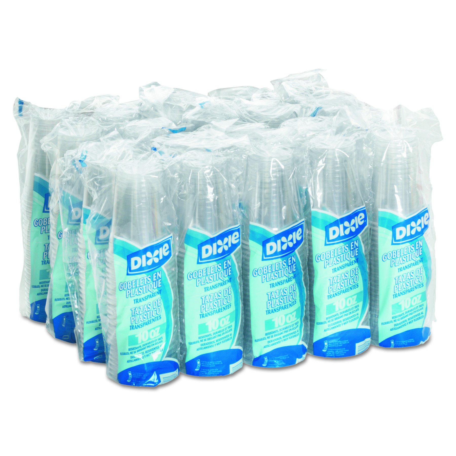 Dixie Crystal Clear Plastic Cups, 10 oz - 25 cups (Pack of 20)