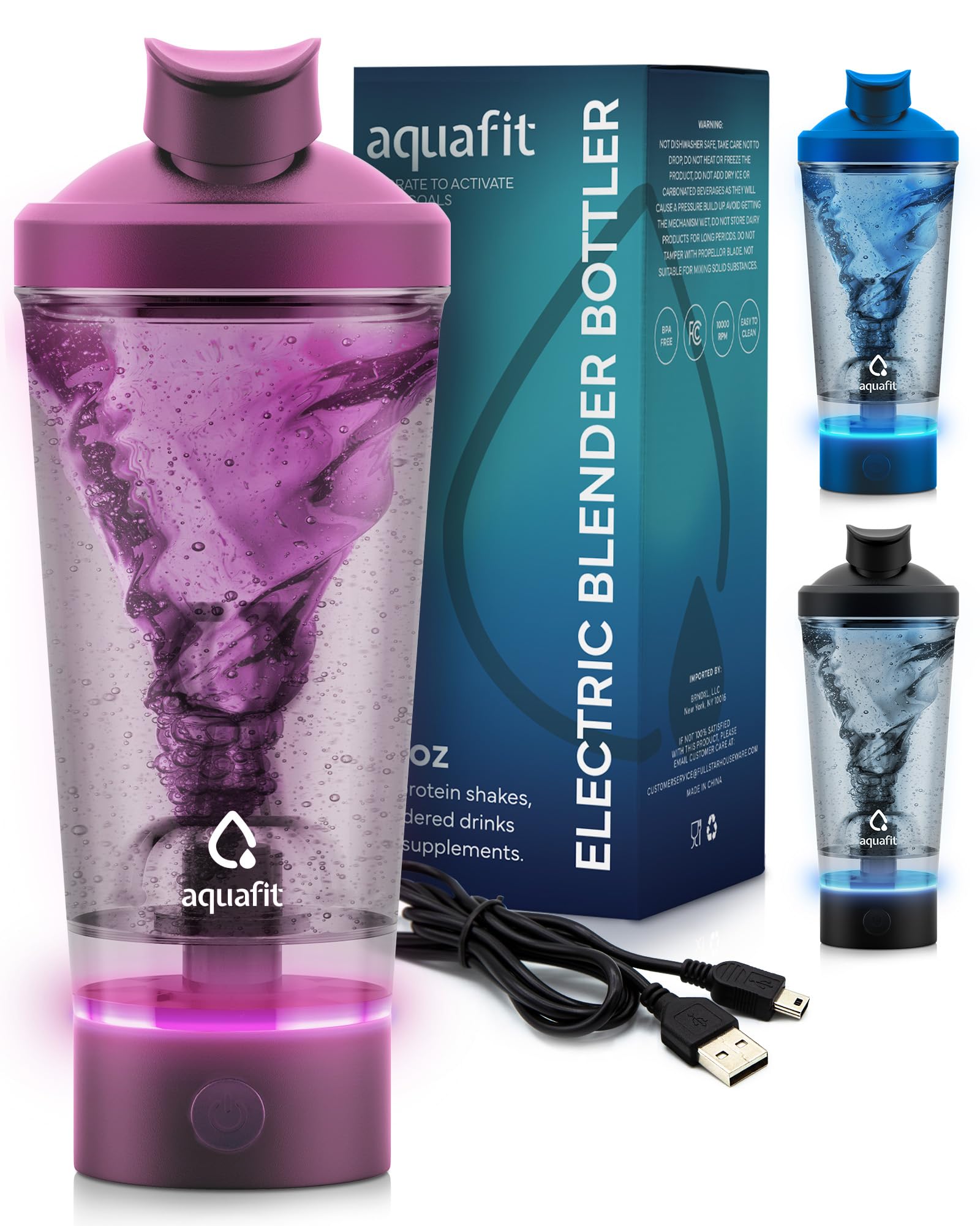Electric Protein Shaker Bottle - USB Rechargeable Blender Bottles 24oz Shaker Bottles for Protein Mixes, Protein Mixer, Gadgets for Men, Gym Accessories (Pink)