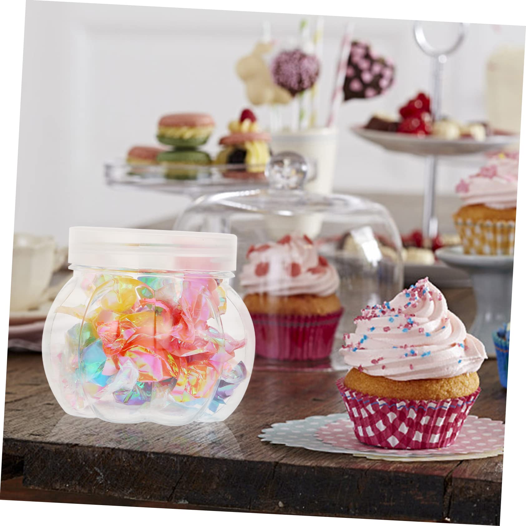 DOITOOL 12pcs Pet Pumpkin Jar Airtight Glass Jars NavideƱos Clear Container Halloween Bakery Boxes Loose Tea Canister Christmas Candy Jar Candy Container Packing Jar Candy Jars