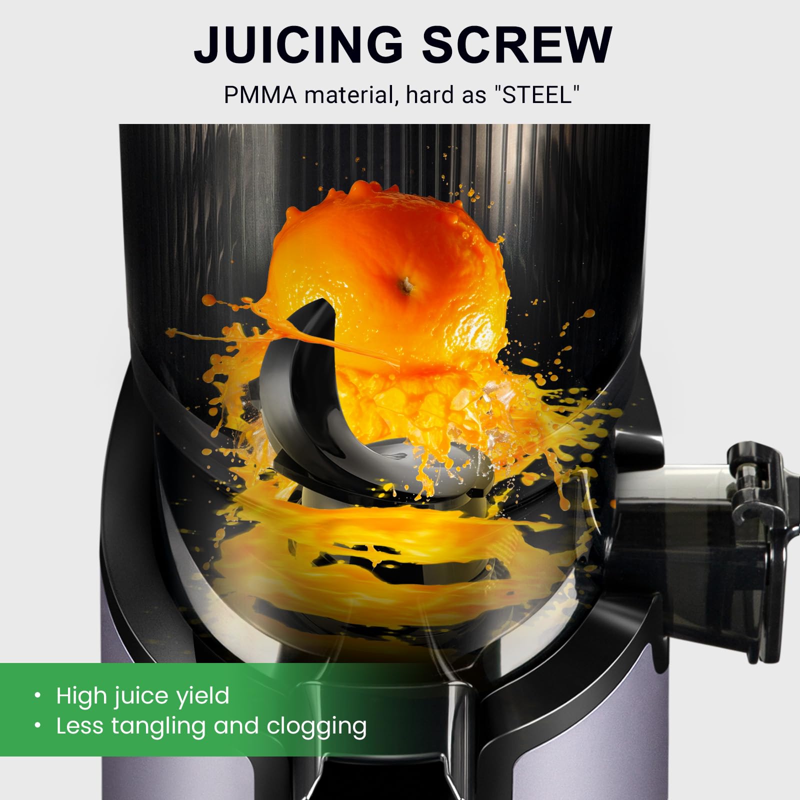 Ventray Cold Press Juicer, Slow Juicer Machines with 5.12" Wide Feed Chute for Whole Fruits & Vegetables, High Juice Yield, Easy to Clean,250W