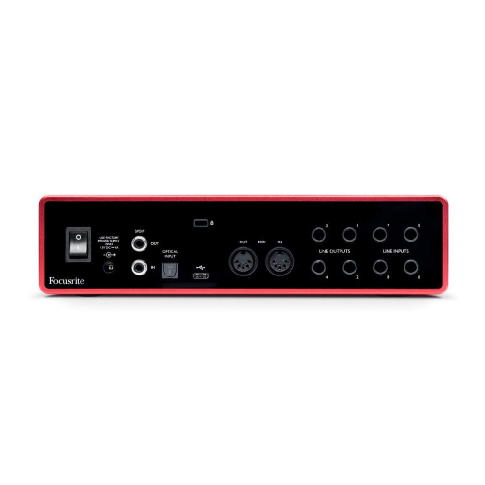 Focusrite Scarlett 18i8 3rd Gen 18x8 USB Audio Interface Bundle with 2 Knox Gear 25 ft. XLR Cables and 2 1/4-Inch TRS Cables (5 Items)