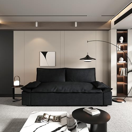 Verfur 3 in 1 Pull Out Couch Bed Sleeper Sofa,Modern Upholstered Loveseat Lounge Sofa & Couches w/Reclining Backrest, Convertible Futon Love Seat Small Furniture for Living Room