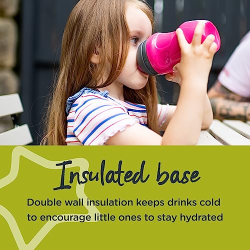 Tommee Tippee Insulated Sippee Cup, Water Bottle for Toddlers, Spill-Proof, BPA Free, 9oz, 12m+, Pack of 2, Green and Teal