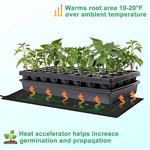 GYTF 21Watts Seedling Heat Mat - MET Standard Warm Hydroponic Heating Pad for Indoor Gardening, Durable Waterproof 10" x 20.75"