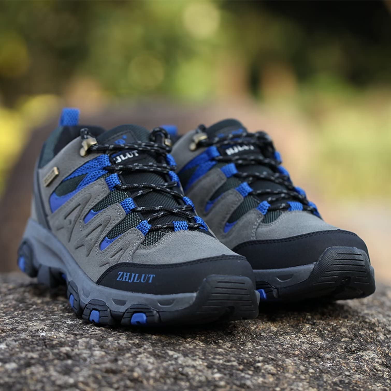 HARMOX Women's Men's Hiking Boot Slip Resistant Hiking Shoes for Men Lightweight Grey