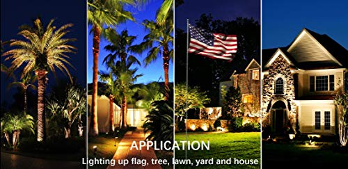 LED Outdoor Spotlight Flag Light 120V 10W Waterproof Spot Lights for Yard Flagpole House Tree Plug in Christmas Landscape Lighting (10W, Warmwhite)