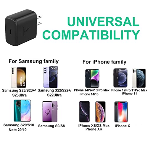 Samsung USB C 45W PD Super Fast Charger Type C Wall Adapter Quick Charging Block for Samsung Galaxy S23/S23 Ultra/S23+/S22 Ultra/S22+/S22/Note 10/S21/S21 Ultra/ S21+/Z Fold/, Galaxy Tablet-2 Pack