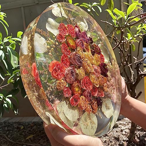 RESINWORLD 12'X2'' Deep Large Round Tray Mold, Tray Board Table Clock Silicone Molds for Resin Casting, Floral Flower Preservation Bouquet Resin Mold