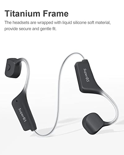 SAMVEK Bone Conduction Bluetooth Headphones with Mic, Qualcomm 3024 Chip, IP68 Waterproof Open Ear Headphones, Wireless Sweatproof Earbuds, Sport Headset for Running, Cycling, Workouts and Gym