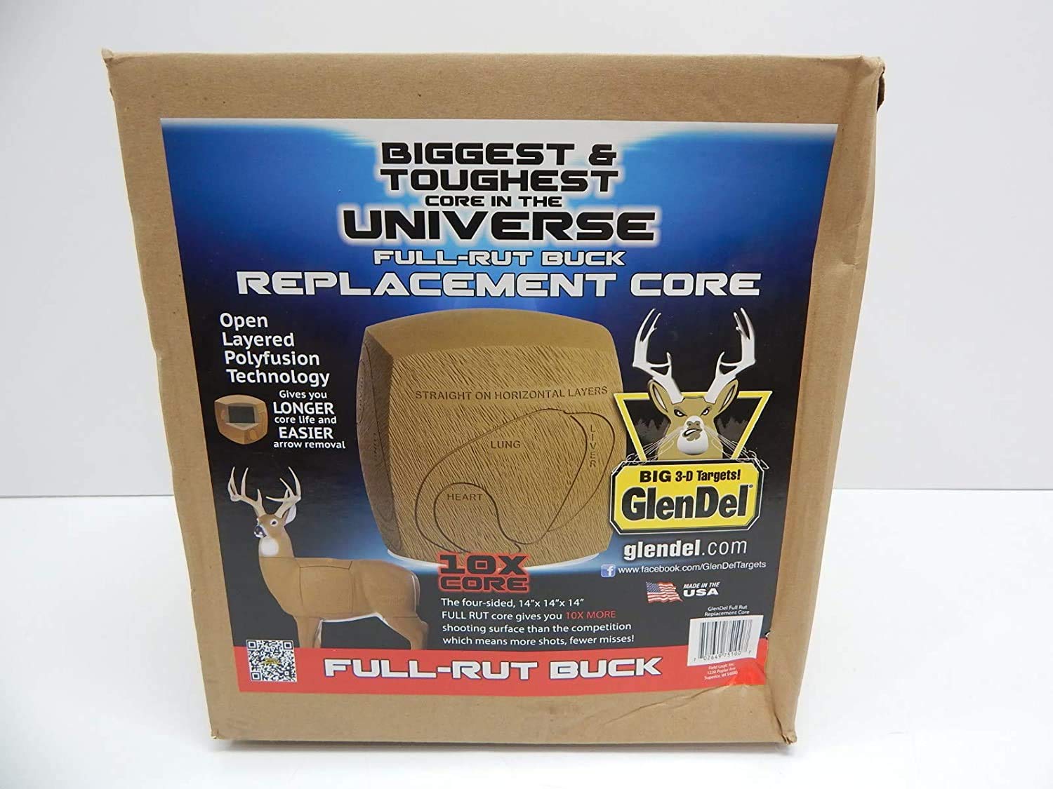 Field Logic unisex adult GlenDel Full-Rut Buck insert core Stocked 3D Targets, Brown, Full Rut 14 x14 US