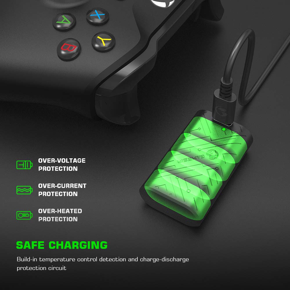 GameSir X100 Controller Battery Pack, 2 pcs 1600mAh Rechargeable Lithium-ion Battery with LED Charge Indicator & Type C Cable, for Xbox One, Xbox One Elite Controller, Xbox Series X/S Game Controller