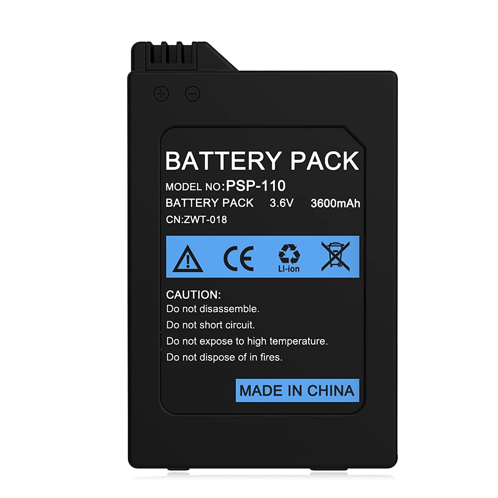 GASOPIC High Capacity Quality Real 3600mAh 3.6V Lithium Ion Rechargeable Battery Pack Replacement for Sony PSP 1000 PSP-110 Console (NOT Compatible with PSP-2000 or 3000 or PSP Slim)