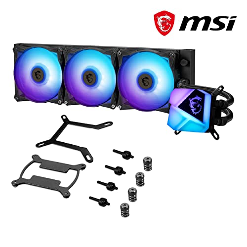 MSI MAG CoreLiquid C360 - AIO ARGB CPU Liquid Cooler - 360mm Radiator - LGA 1700 Ready - Triple 120mm ARGB PWM Fans ,Black