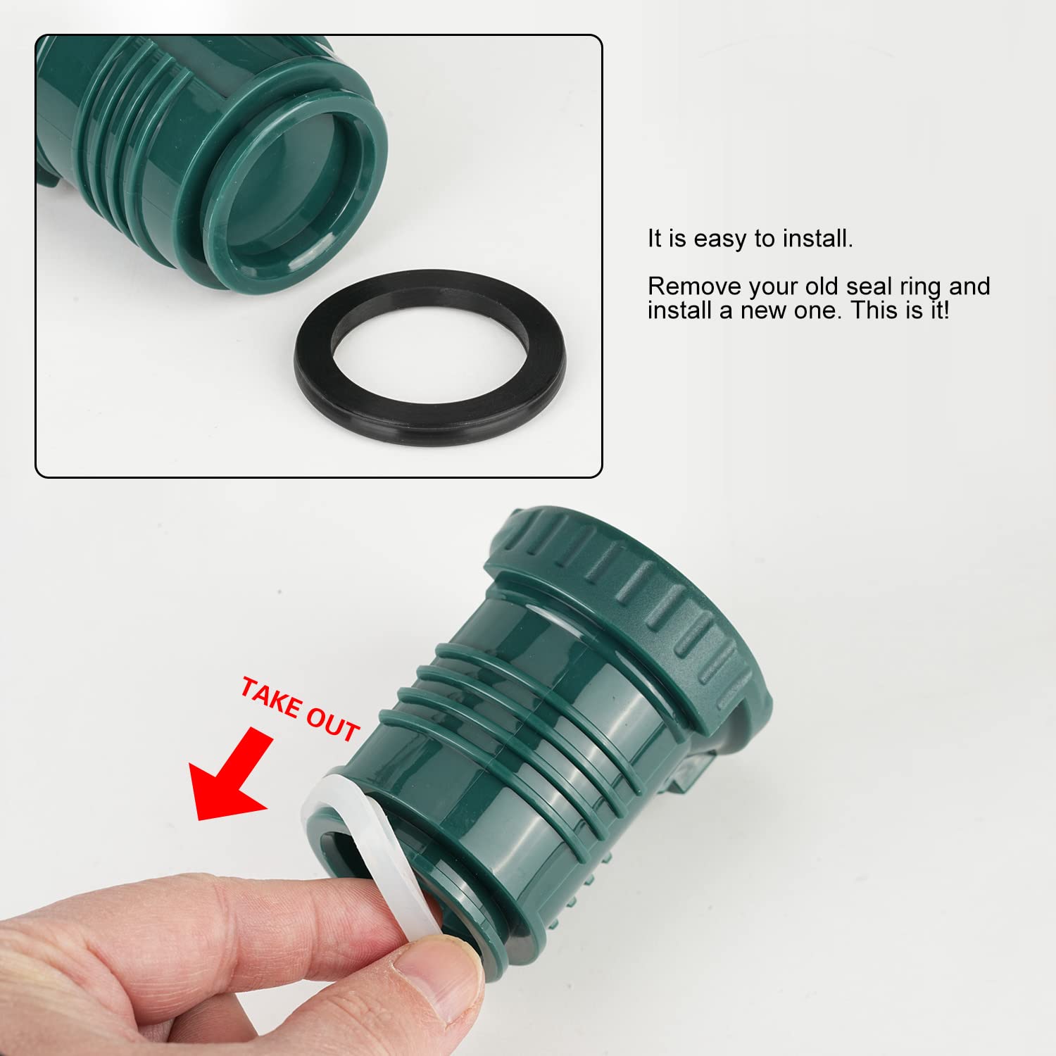 LUAATT Thermos Replacement Seal Ring,2 Pack Black Silicone Sealing Ring For Stanley Classic Stainless Steel Vacuum Bottle Stopper (1.1 QT/1.5QT/2 QT)