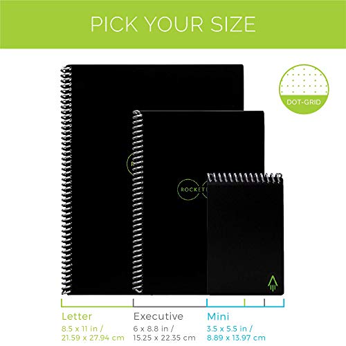 Rocketbook Smart Reusable Notebook - Dot-Grid Eco-Friendly Notebook with 1 Pilot Frixion Pen - Neptune Teal Cover, Executive Size (6" x 8.8") & Pen/Pencil Holder (Pen Station)
