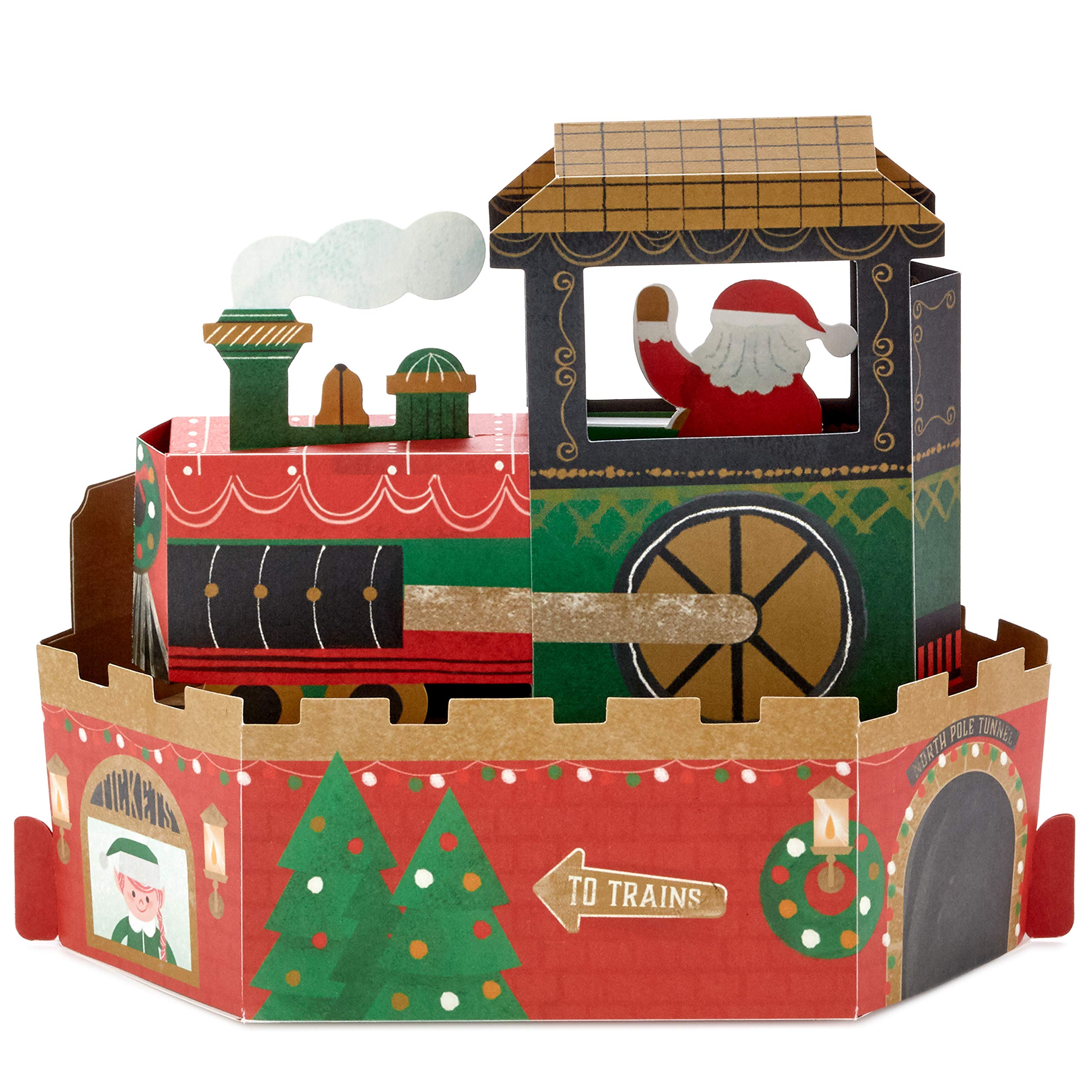 Hallmark Paper Wonder Displayable Pop Up Christmas Card with Sound and Motion (Christmas Train, Plays Deck the Halls)
