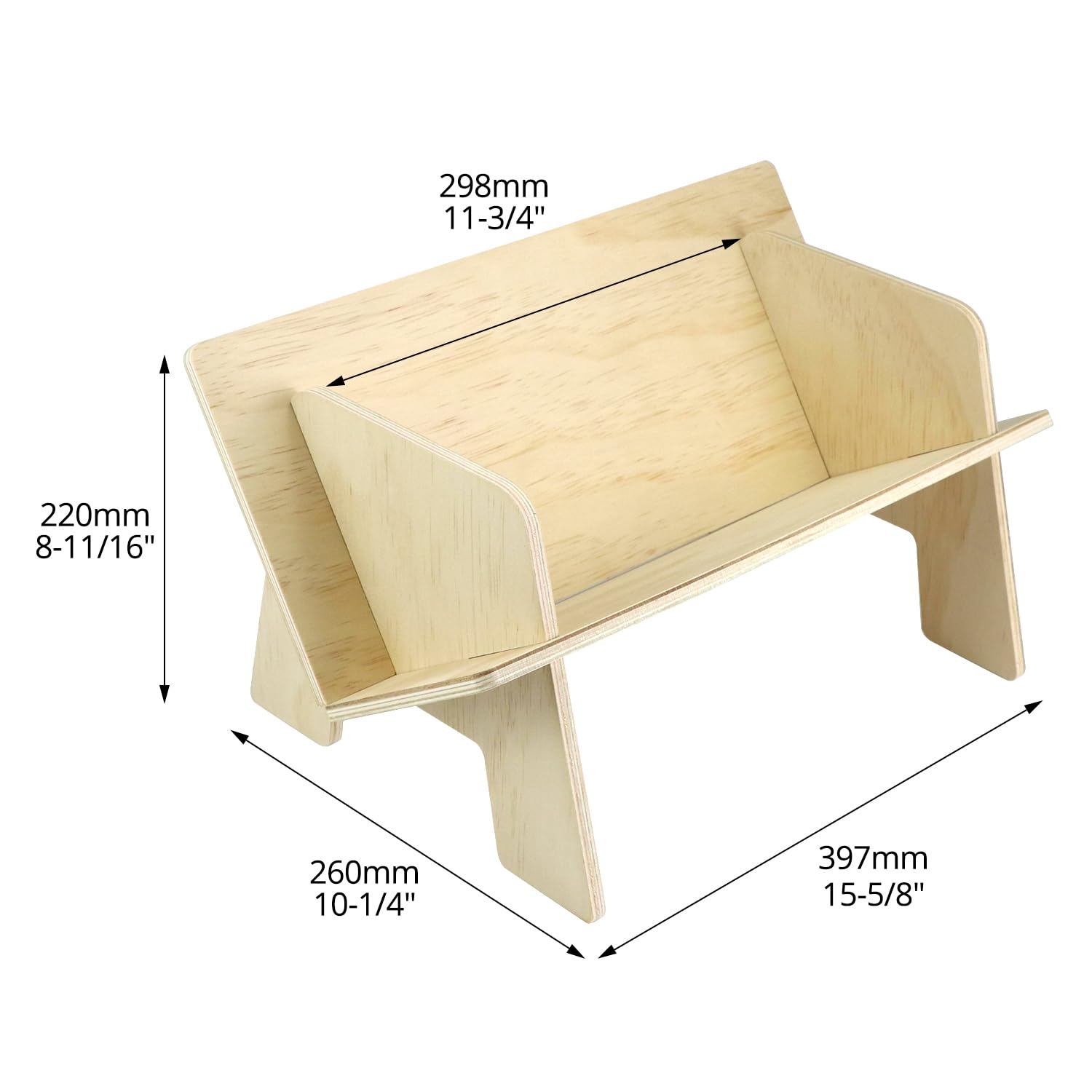 QWORK Wooden Tabletop Bookshelf - Desktop Storage Rack, Space-Saving Small Bookcase for Magazines, Books, and CDs, Ideal for Office, Bedroom, Living Room