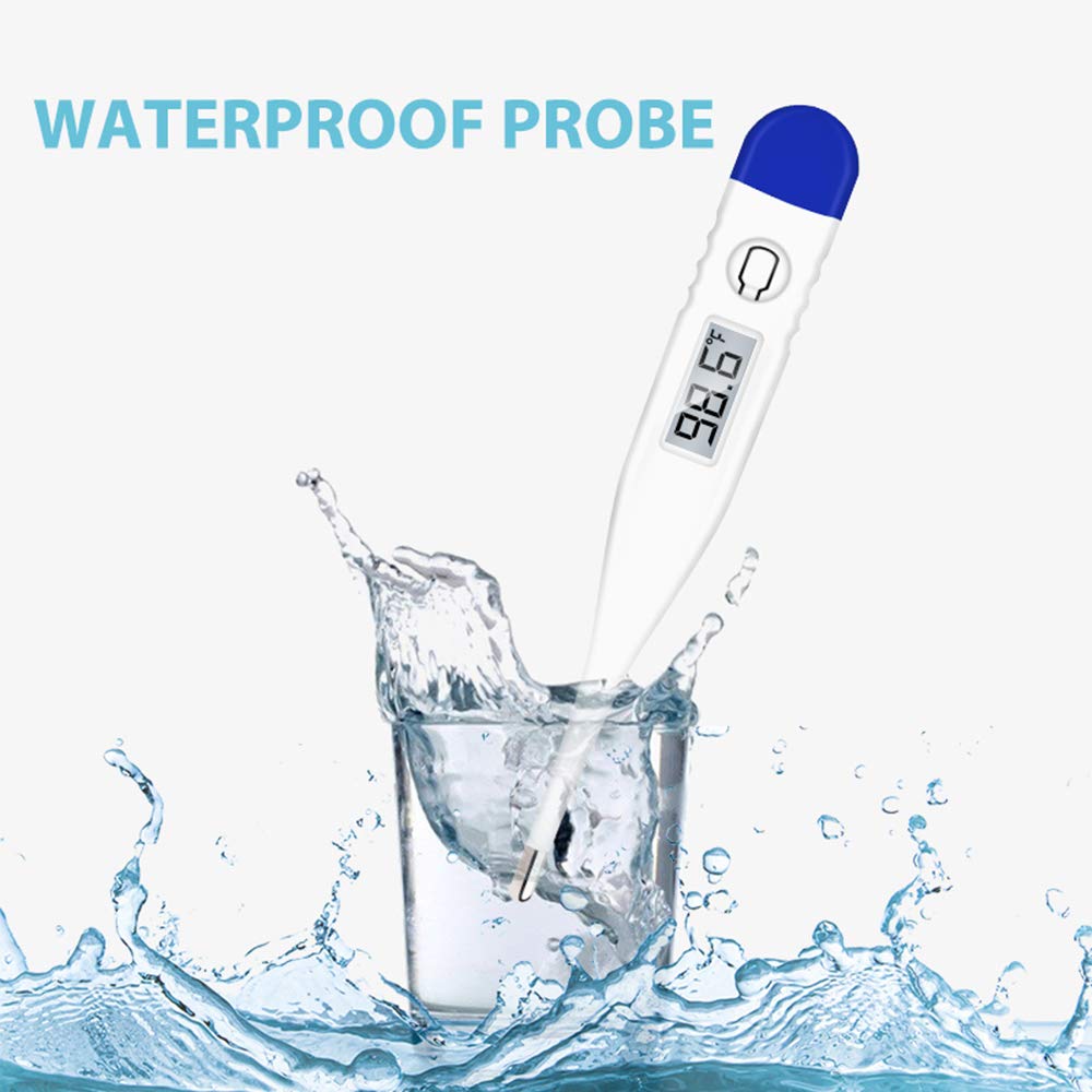 Thermometer for Fever, Quick Reading Digital Waterproof Oral Thermometer with Fever Indicator and Memory Recall, Best Accurate Rectum Armpit Reading Thermometer for Baby Kids and Adults