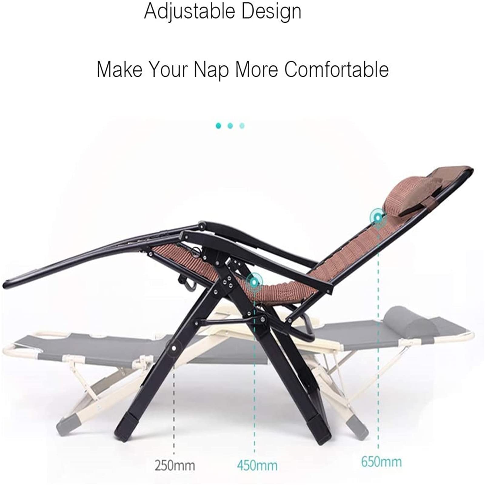 MAYABI Zero Gravity Lounge Chair, Folding Lounge Chair, Breathable, Reclining Reclining Patio Chairs, 500 LB Capacity, Zero Gravity Adjustable Chair, Durable Lounge Chair