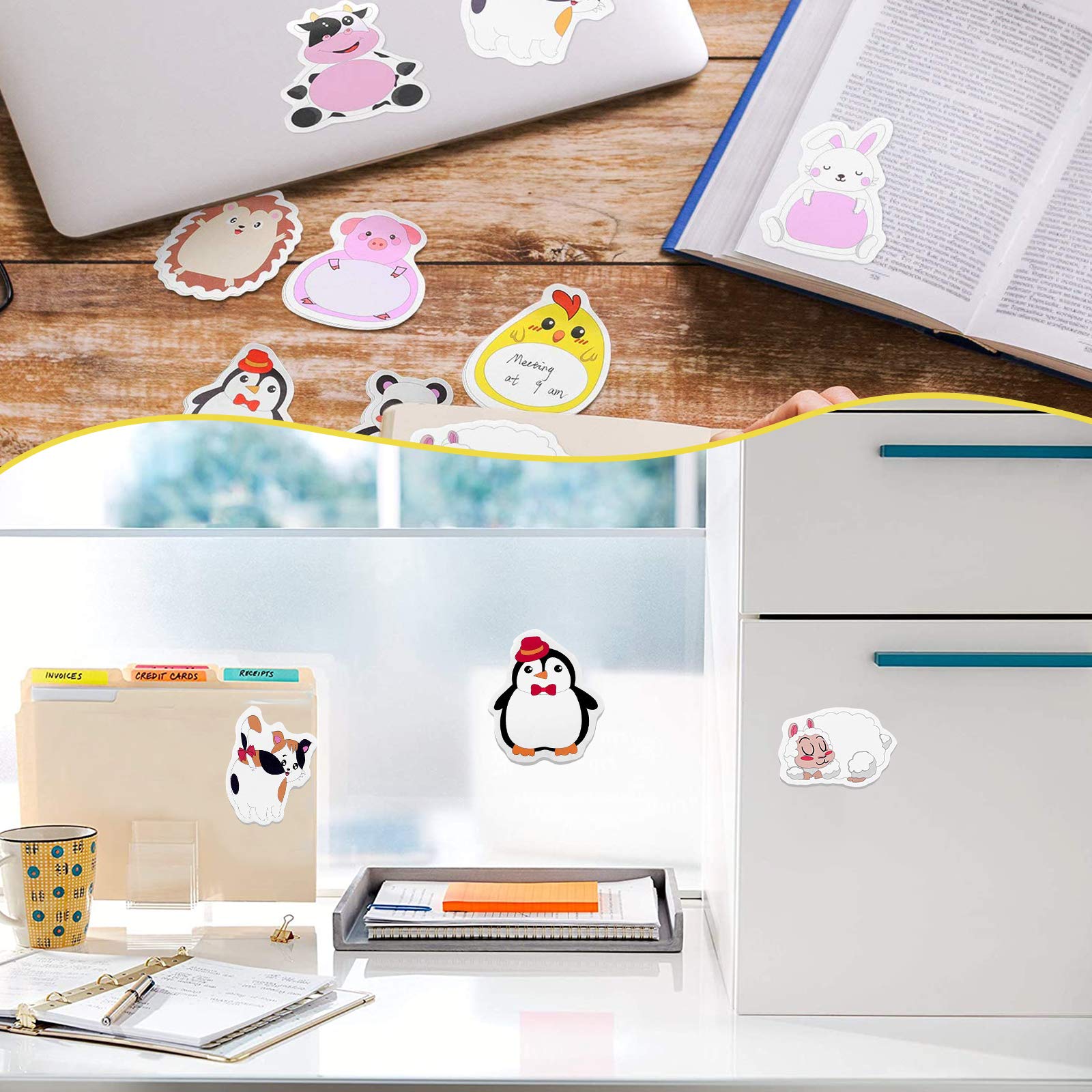 Gogmooi Cute Sticky Notes 30 Sets, Small Sticky Notes Cartoon Animal Postits Notes for Office, School and Home, 10 Styles