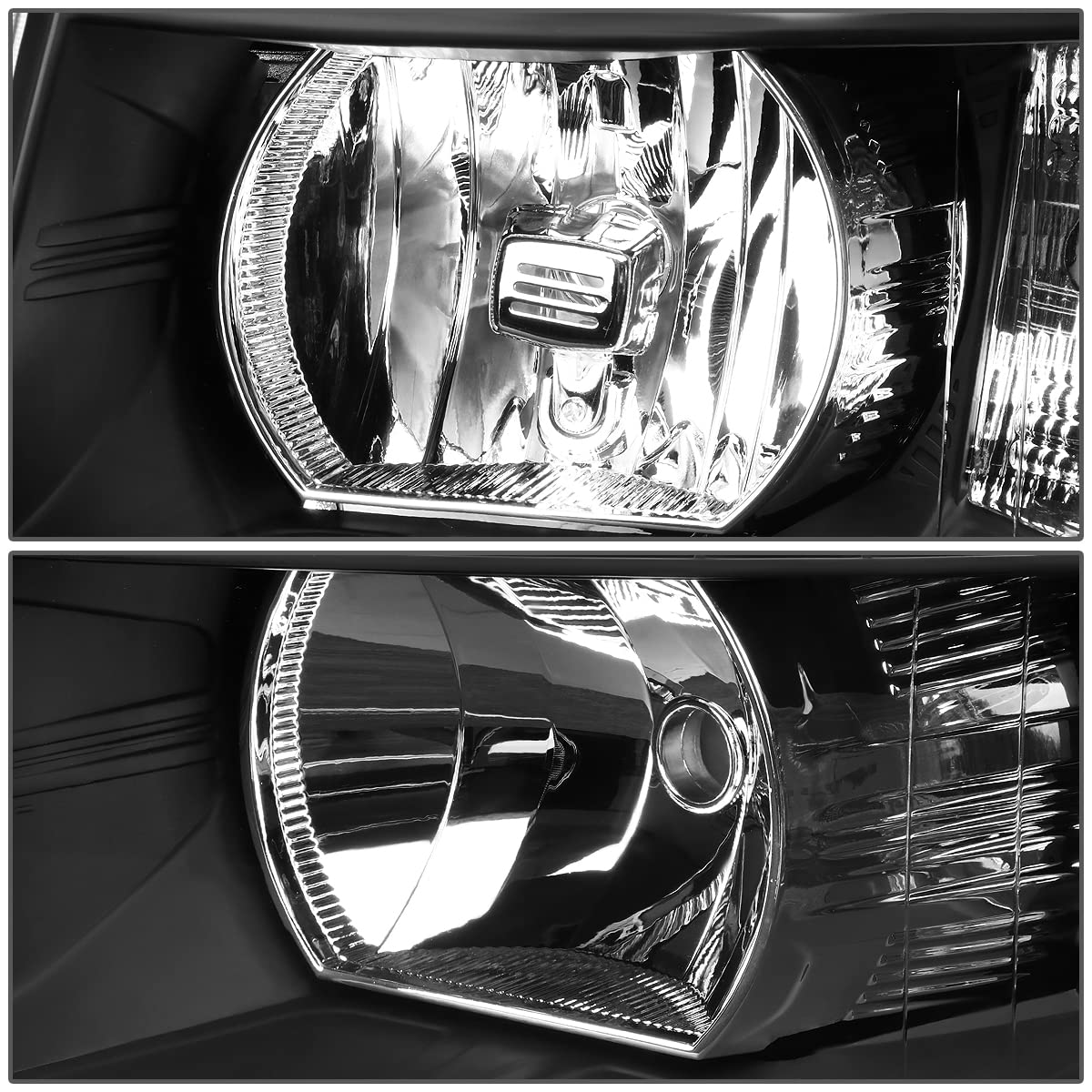 DNA MOTORING HL-LED-CSIL07-BK-CL1 Pair LED DRL Strip Headlight/Lamp Compatible with 07-14 Silverado, Black